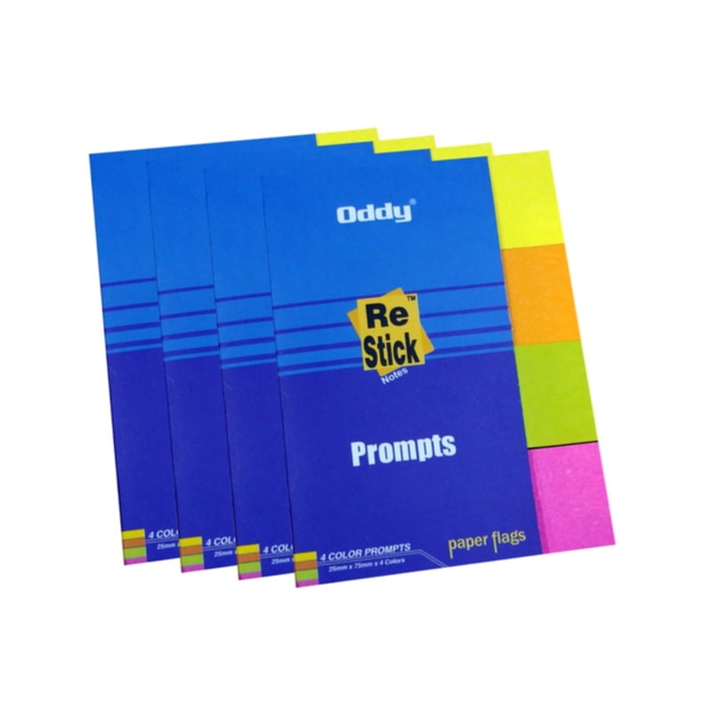 Oddy Re Stick Prompts Paper Flags 1X4 Colours
