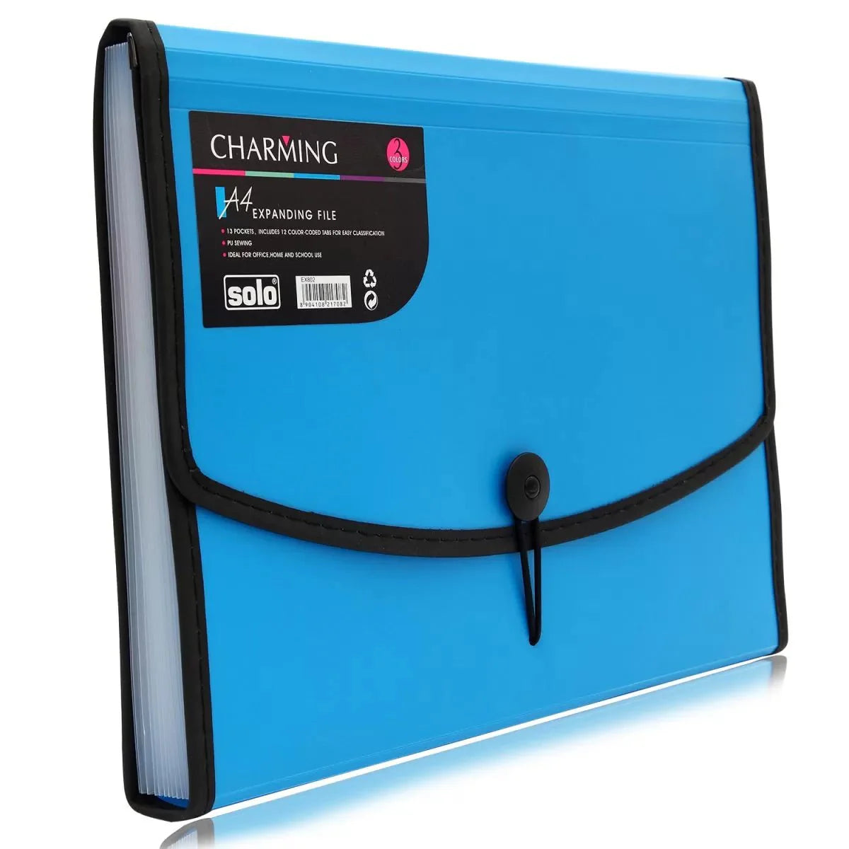 Expanding File – Elastic with Sewing, 12 section, A4 size (EX802)